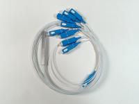 China SCUPC PLC Mini Steel Tube Fiber Optical Splitter 8 Way White Color for sale