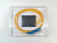 China 2.0mm G657A Fiber Optical Splitter 1x8 , ABS BOX PLC Splitter With SCUPC Connectors for sale