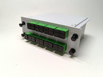 China DIN Type 1X16 Insertion Fiber Optic Splitter With SC / APC Connectors LGX PLC 16 Ways for sale