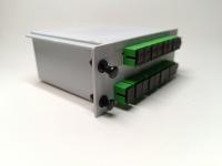 China DIN Type 1X16 Insertion Fiber Optic Splitter With SC / APC Connectors LGX PLC 16 Ways for sale