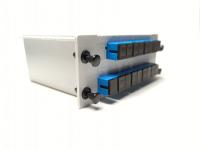 China Rack Mount 1x16 SC UPC Fiber Optic PLC Splitter FTTH Epon Gpon LGX Cassette Type for sale