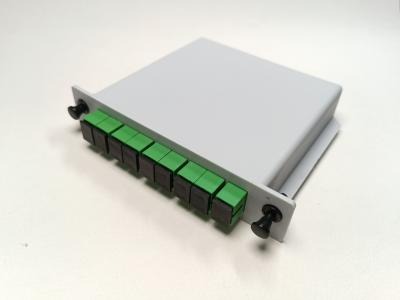 China Cassette Card Insertion Optical PLC Splitter , 1X8 Port SCAPC Optic Fiber Splitter for sale