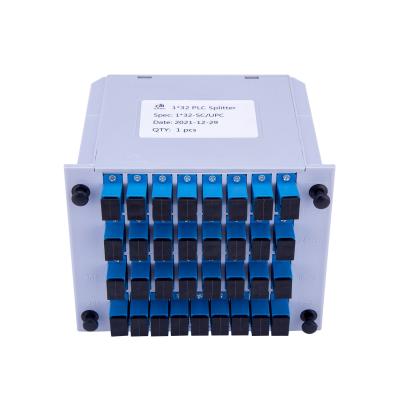 China FTTH Epon Gpon LGX Cassette Type Fiber Optic PLC Splitter 1x32 SC UPC for sale