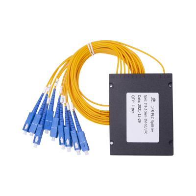 China Plastic ABS Box 1X8 SC UPC PLC Module Fiber Optic PLC Splitter FTTH GPON for sale