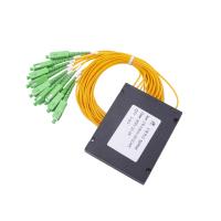 China Singlemode 1x8 Fiber PLC Splitter ABS Box Type SC / APC Connector 8 Ways for sale