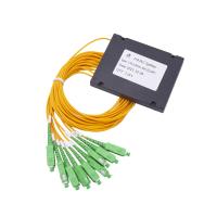 China Singlemode 1x8 Fiber PLC Splitter ABS Box Type SC / APC Connector 8 Ways for sale