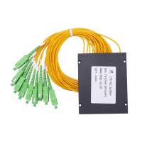 China Singlemode 1x8 Fiber PLC Splitter ABS Box Type SC / APC Connector 8 Ways for sale