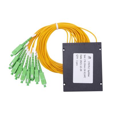 China Singlemode 1x8 Fiber PLC Splitter ABS Box Type SC / APC Connector 8 Ways for sale
