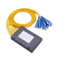 China SC / UPC Connector Optical Fiber Splitter , 1x16 ABS Box Fiber Optic PLC Splitter for sale