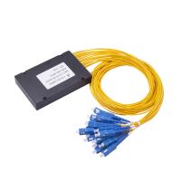 China SC / UPC Connector Optical Fiber Splitter , 1x16 ABS Box Fiber Optic PLC Splitter for sale