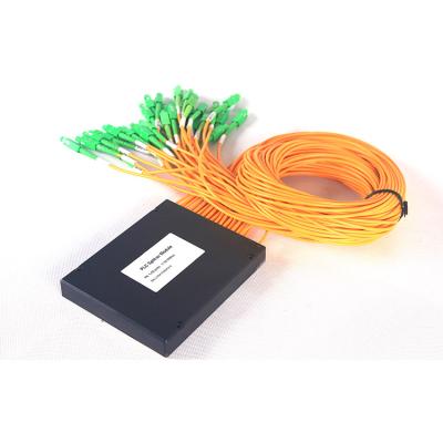 China Singlemode 9 / 125 OS2 1x32 PLC Fiber Splitter Mini Module SC / UPC ABS Box Type for sale