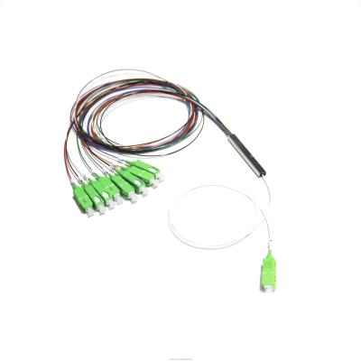 China 1×8 PLC Splitter Fiber Optic SM MM With Steel Tube And LSZH Jacket for sale