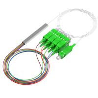 China 8 Way Optical Fiber Opticl Splitter 1*8 Sc Apc Plc Splitter G657A1 Calbe For Terminal Box for sale