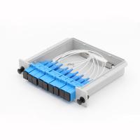 China FTTH 1x8 LGX Box Type Splitter SC APC UPC Fiber Optic PLC Splitter ABS Cassette Plug In Type Splitter Single Mode for sale