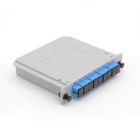 China FTTH 1x8 LGX Box Type Splitter SC APC UPC Fiber Optic PLC Splitter ABS Cassette Plug In Type Splitter Single Mode for sale