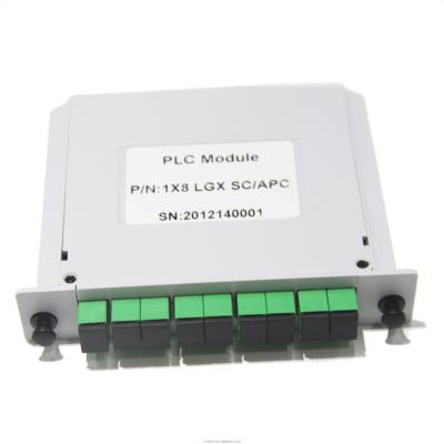 China 1x8 way SC FC UPC APC fiber optic cassette splitter LGX splitter box for sale