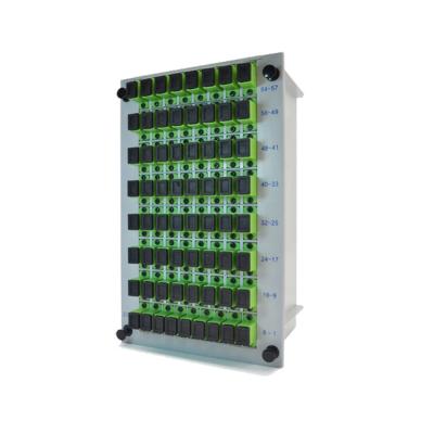 China FTTH epon gpon LGX Cassette type 1 4 8 12 16 32 64 128 core SC UPC fiber optic plc splitter lgx box for sale