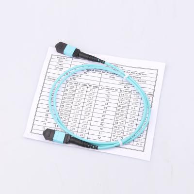 China PVC LSZH Mtp Mpo Patch Cable UPC / APC 0.3dB Insertion Loss for sale