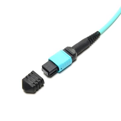 China OM3 MTP Mpo Fiber Cable , PVC LSZH Mpo Patch Cord Compatible with Fast Ethernet for sale