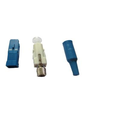 China 0.9mm Sc Upc Optic Fiber Connector Telecomunication Class Blue Housing for sale