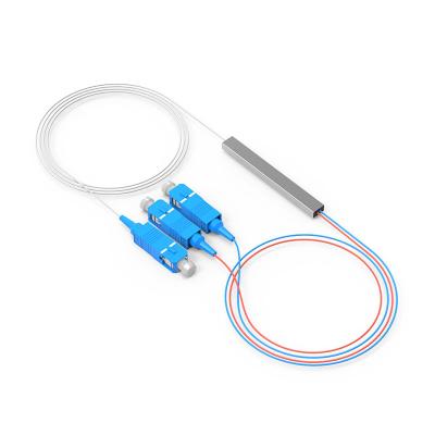 China 2 Way Fiber Optic Splitter 1*2 Sc Upc Plc Splitter G657A1 Cable For Terminal Box for sale