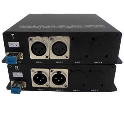 China 2ch Balanced XLR Audio To Fiber Converter With A Single mode ST/LC/FC/SC Optical Connector for sale
