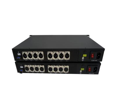 China 9/125u Single Mode 8 Channels 3 Pin XLR Balanced Audio Over Fiber Converter for sale