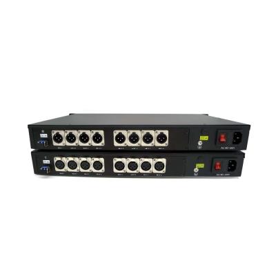 China 3 Pin XLR Banlanced Audio To Fiber Converter 1U Rack 8 Channels for sale
