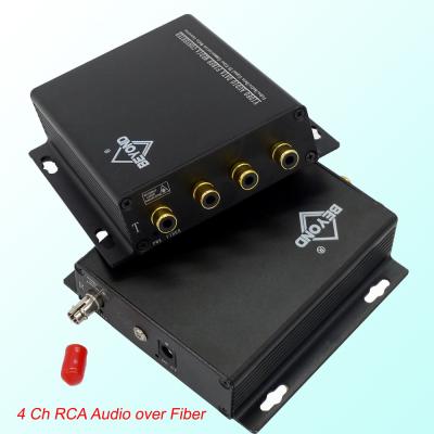 China 4Ch Audio to Fiber Optic Converter Extender RCA Audio Connector for sale