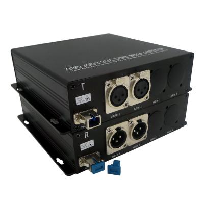 China Mic Line Level Audio To Fiber Converter Balanced To 500 Meters MM Fiber Or 20 Kilometers SM Fiber for sale