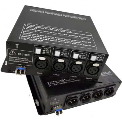 China Digital xLR to fiber optic converter With Switchable 48V Phantom Power Supply for sale