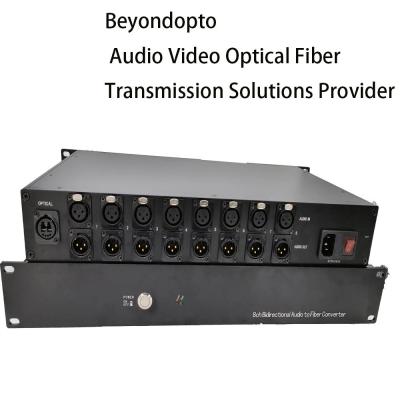 China 8 Channel Bidirectional Audio To Fiber Converter dual LC connector for sale