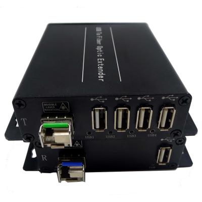 China Long Distance Transmit 4 port Fiber Optic USB Extender For Camera Printer for sale