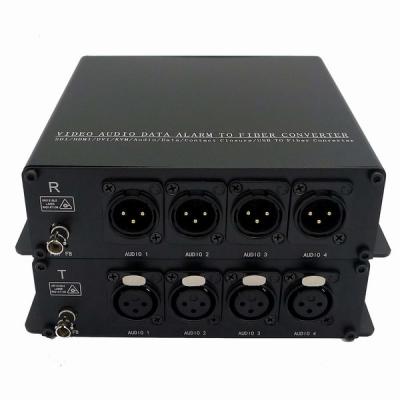 China Black Audio to Fiber Converter Suitable for Humidity 10-90% Non-condensing Environments for sale