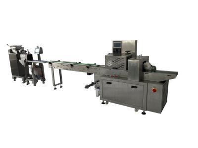 China Full Automatic Energy Bar Flow Wrapper 35-150 Bags/Min with 90-240mm Film Width for Snack Bar Packaging for sale