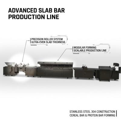 China Candy Bar Making Machine P403 Industrial Nougat Chocolate Protein Caramel Bar Production Line with PLC Control Enrobing System for sale