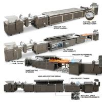 China Candy Bar Making Machine P403 Industrial Nougat Chocolate Protein Caramel Bar Production Line with PLC Control Enrobing System for sale