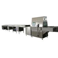 China 400mm Belt Width Industrial Chocolate Enrobing Line with 10m Cooling Tunnel - 380V Three Phase, 12.1kW Power for sale