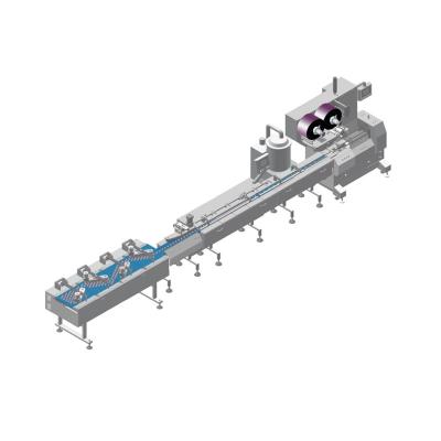 China PA100 Automatic Chocolate Bar Biscuit Cake Flow Wrapping Machine Line 35-220 Bags/Min 220V for sale