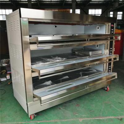 China 3 Deck 12 Trays Mini Electric Baking Oven 37.8KW 400°C Stainless Steel Commercial Oven for sale