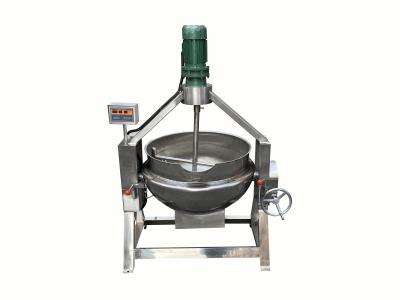 China Stainless Steel 200L Tilting Syrup Cooker Gas Heating Jacketed Kettle with Mixer 380V for sale
