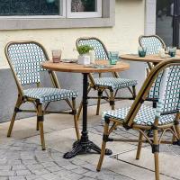 China Hot Sale Cafe Hotel French Style Bistro Rattan Chairs Outside Patio Garden Chair Terrace Restaurant Dining Chair Modern for sale