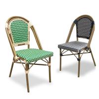 China Hot Sale Cafe Hotel French Style Bistro Rattan Chairs Outside Patio Garden Chair Terrace Restaurant Dining Chair Modern for sale