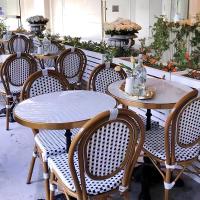China Patio Stacked French Wicker Rattan Chair Garden Bistro Chair Paris Bamboo Dining Room Furniture Outdoor Furniture Modern for sale