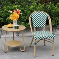 China Patio Stacked French Wicker Rattan Chair Garden Bistro Chair Paris Bamboo Dining Room Furniture Outdoor Furniture Modern for sale