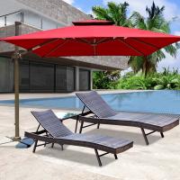 China Outdoor Pool Beach Chair PE Rattan Sunbed Sun Lounger Lounge Chair for sale