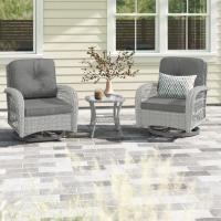 China YILIN Factory Supply Relaxing Home Patio Furniture Rotating Gliding Outdoor Chair Waterproof Balcony Furniture Set for sale