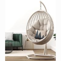 China High Quality Modern Garden Furniture Patio Rattan Swing Chair Hanging Egg Chair With Metal Bracket Sofa Rattan Hang Basket for sale