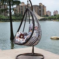 China High Quality Modern Garden Furniture Patio Rattan Swing Chair Hanging Egg Chair With Metal Bracket Sofa Rattan Hang Basket for sale