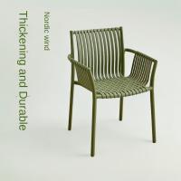 China Nordic Modern Simple Plastic Thickened Stackable Armrest Dining Chair Home Furniture for Leisure Use Balcony Outdoor Courtyard for sale